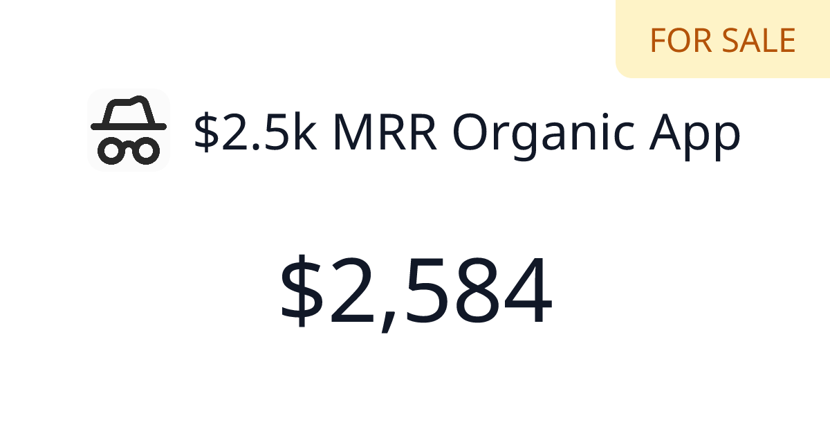$2.5k MRR Organic App - $2,151 last 30 days | TrustMRR