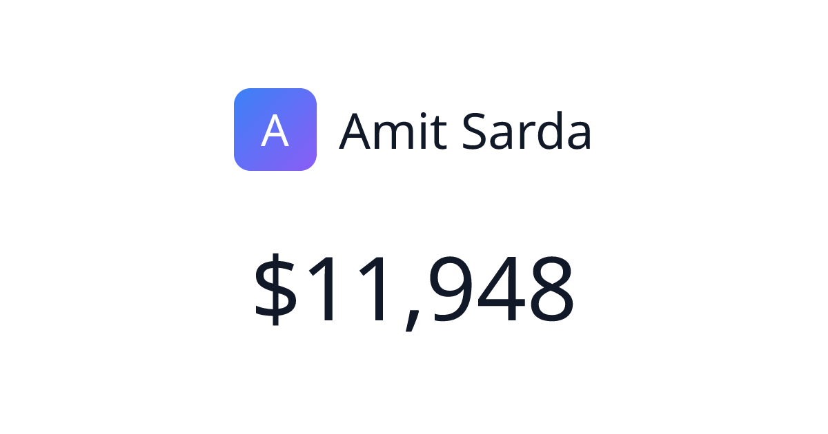 Amit Sarda - Verified revenue | TrustMRR