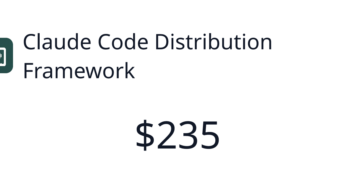 Claude Code Distribution Framework - Verified revenue | TrustMRR