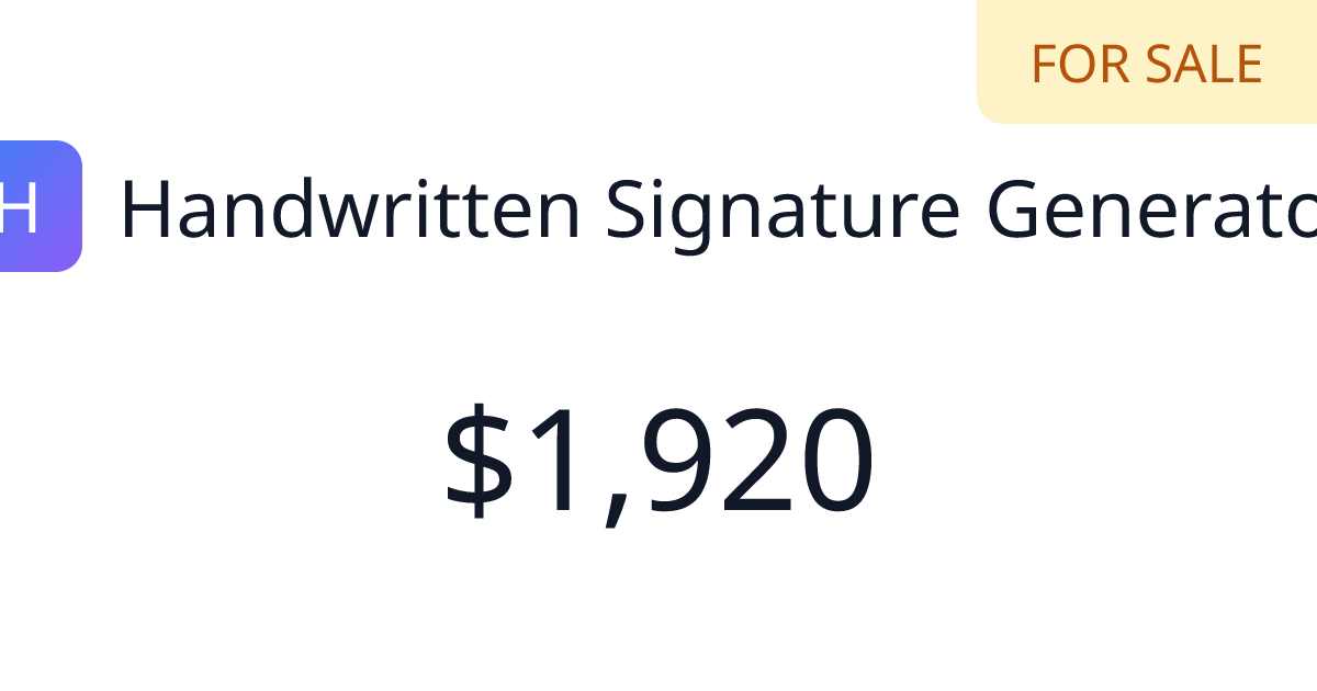 Handwritten Signature Generator - $219 last 30 days | TrustMRR