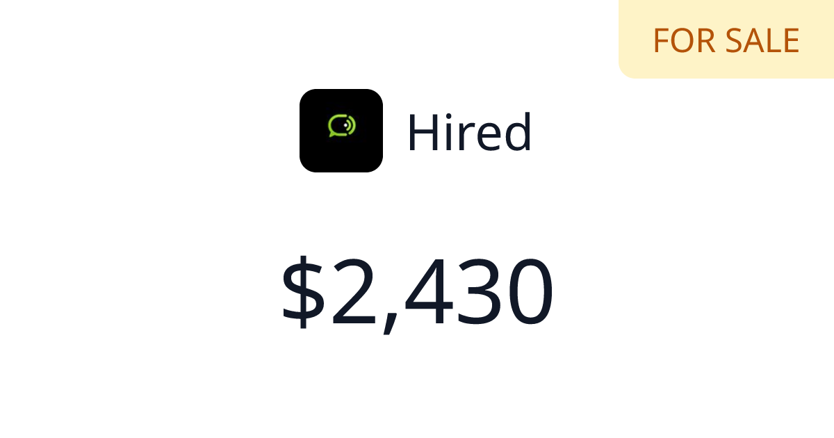 Hired - $226 last 30 days | TrustMRR
