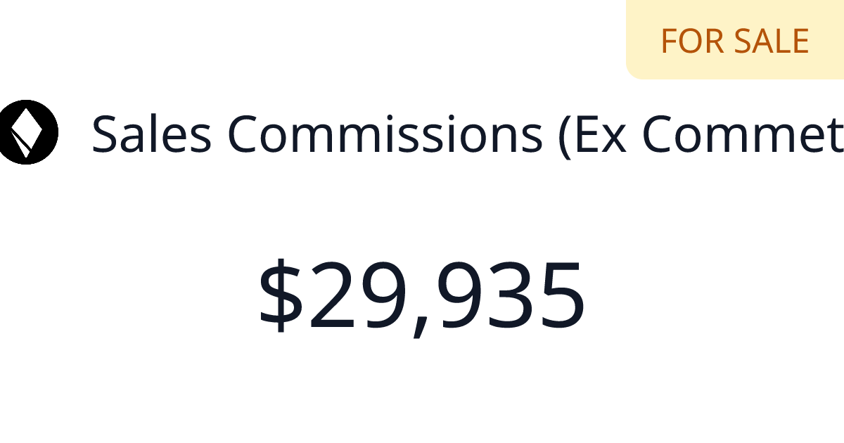 Sales Commissions (Ex Commet) - $6,107 last 30 days | TrustMRR