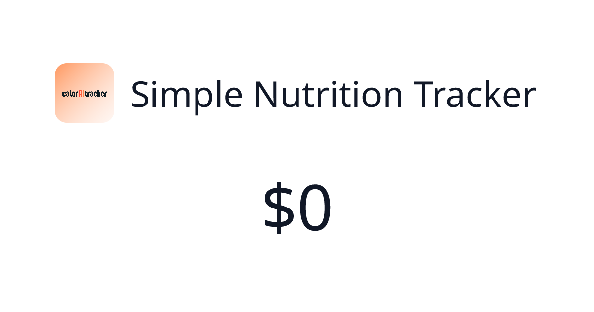 Simple Nutrition Tracker - Verified revenue | TrustMRR