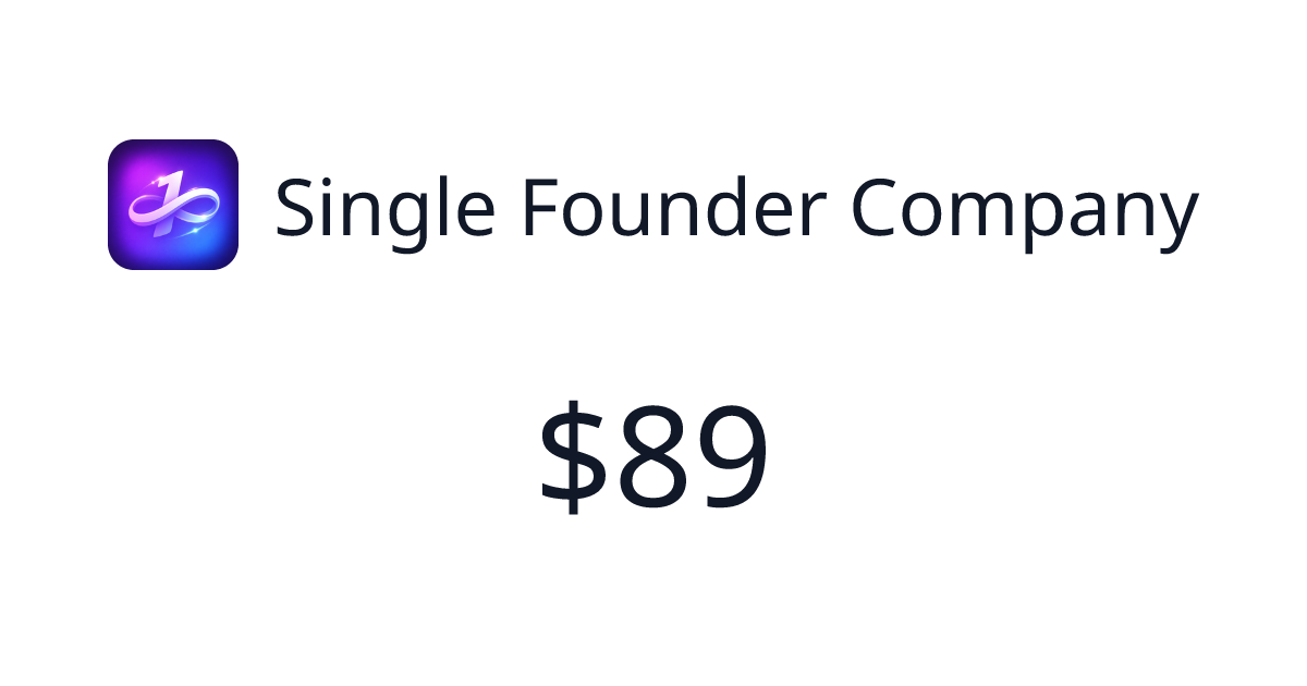 Single Founder Company - $89 last 30 days | TrustMRR