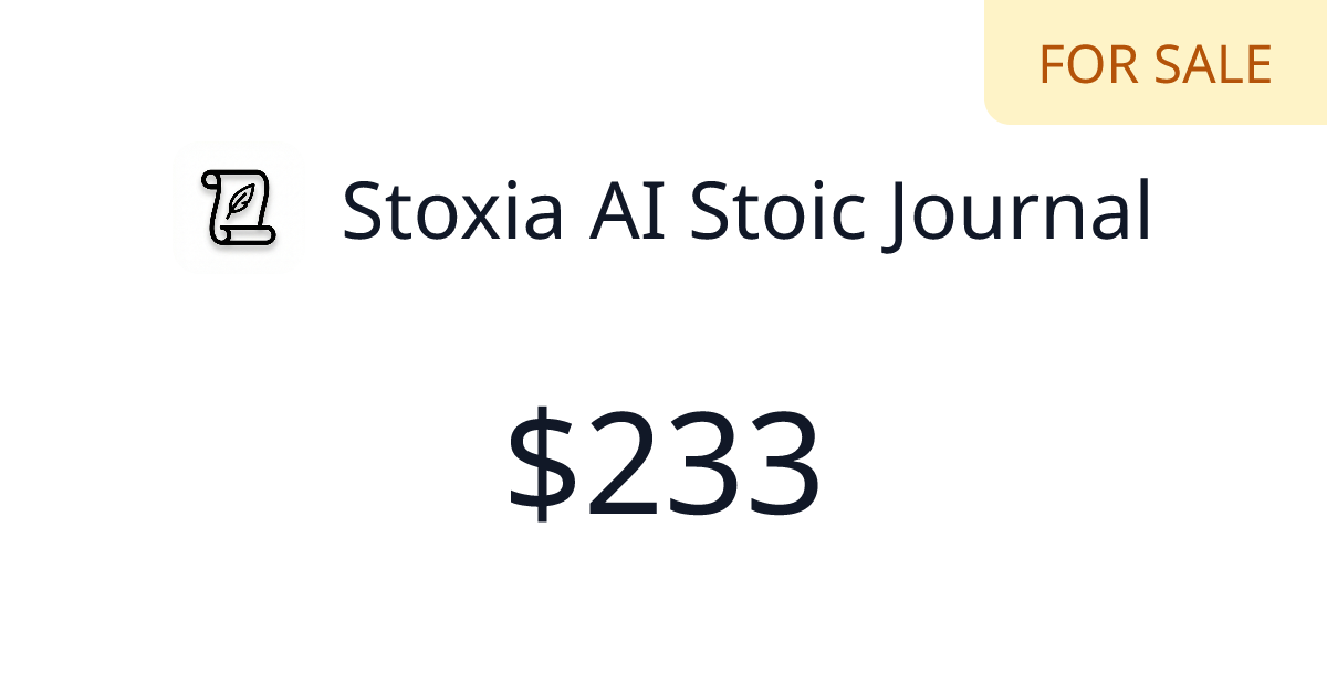 Stoxia AI Stoic Journal - $9 last 30 days | TrustMRR