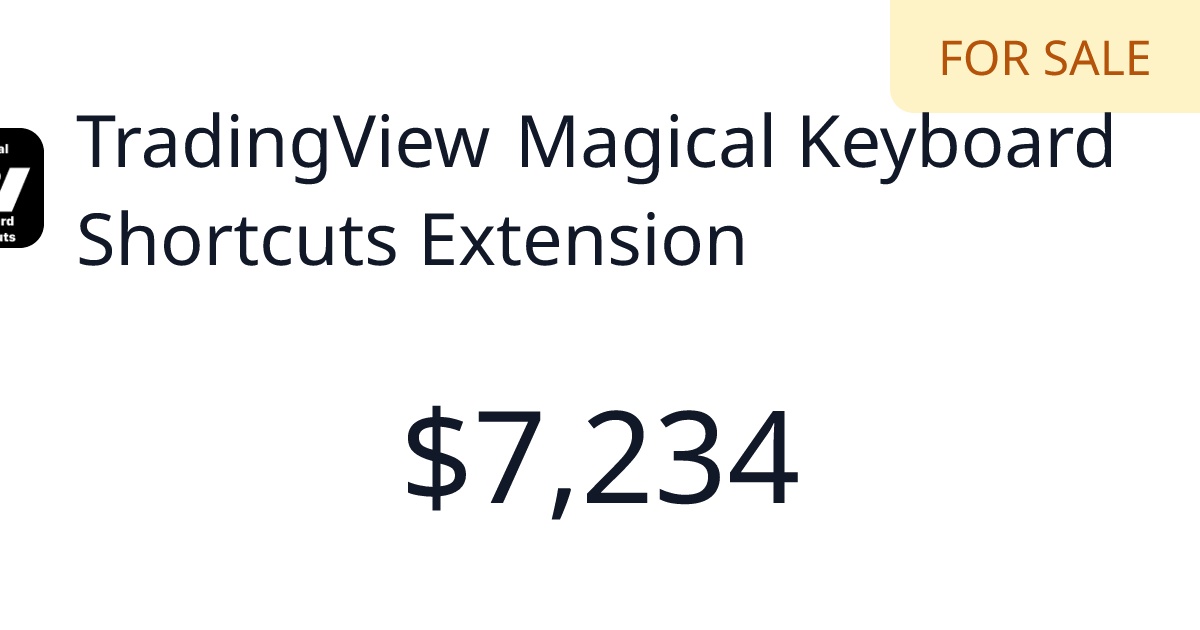 TradingView Magical Keyboard Shortcuts Extension - $168 last 30 days ...