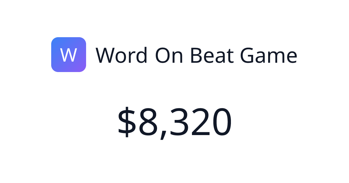Word On Beat Game - $1,089 last 30 days | TrustMRR